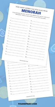 How many words can you make out of Menorah game - Pjs and Paint