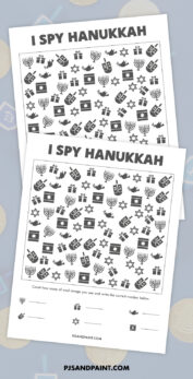 Hanukkah I Spy - Free Printable Game - Pjs and Paint