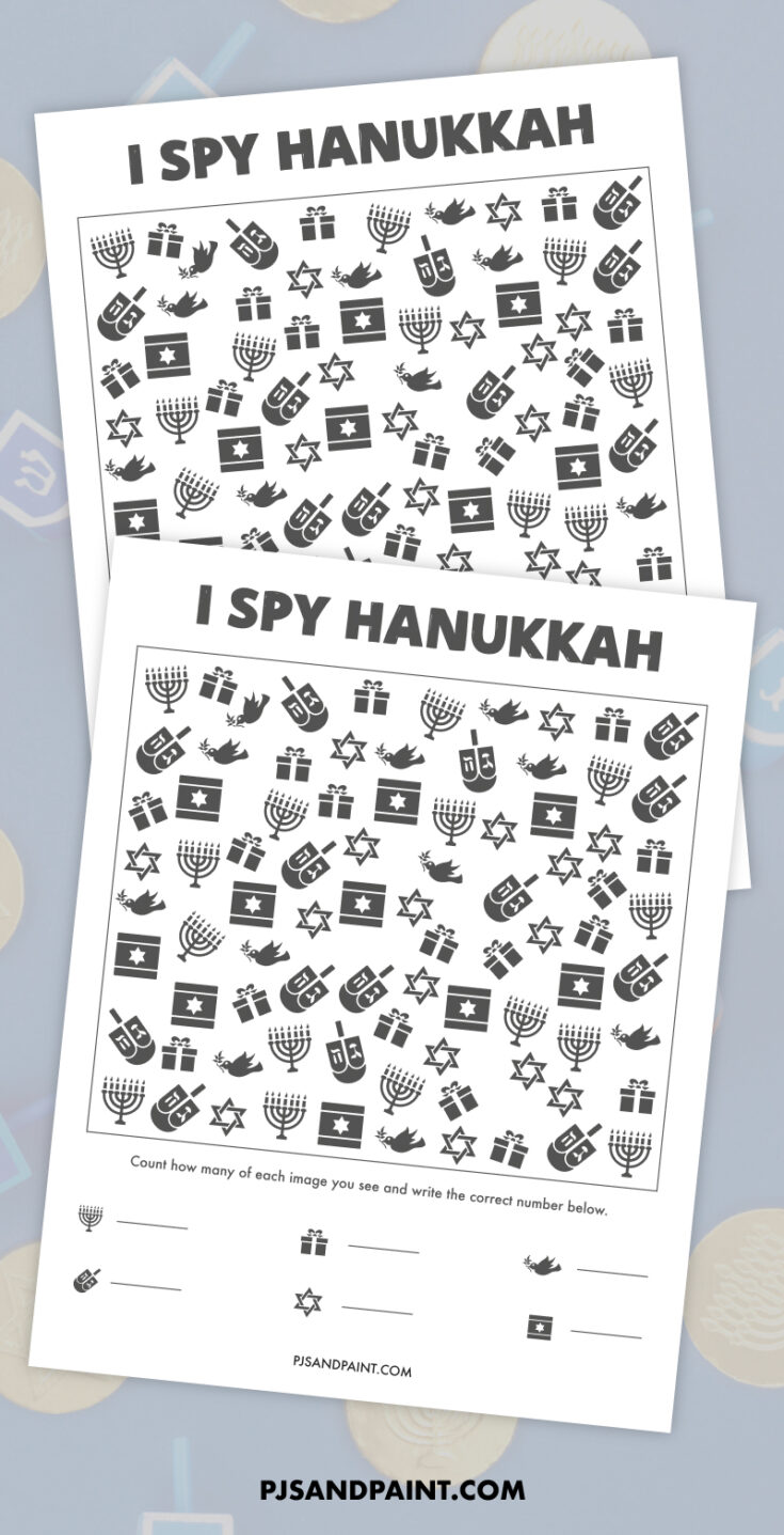 Hanukkah I Spy - Free Printable Game - Pjs and Paint