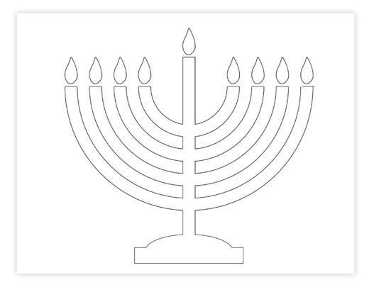 Free Printable Menorah Coloring Page - Pjs and Paint
