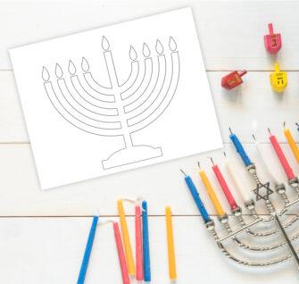 Free Printable Menorah Coloring Page - Pjs and Paint