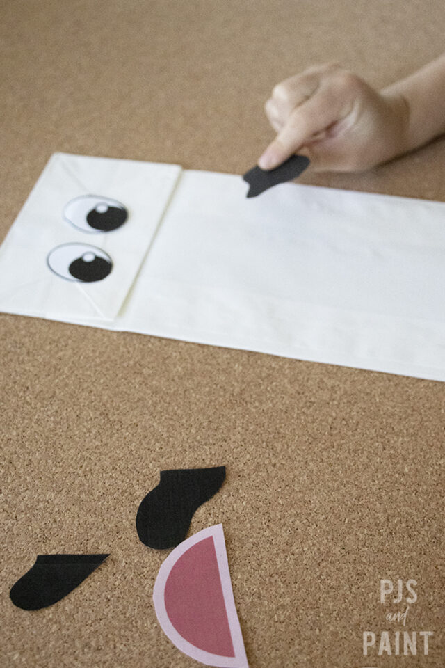 Paper Bag Cow Puppet Craft - With Free Printable Template