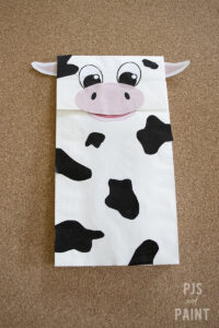 Paper Bag Cow Puppet Craft - With Free Printable Template