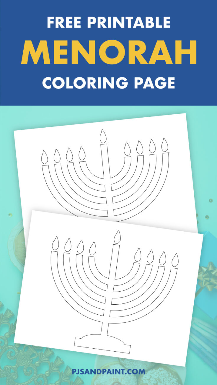Free Printable Menorah Coloring Page - Pjs and Paint