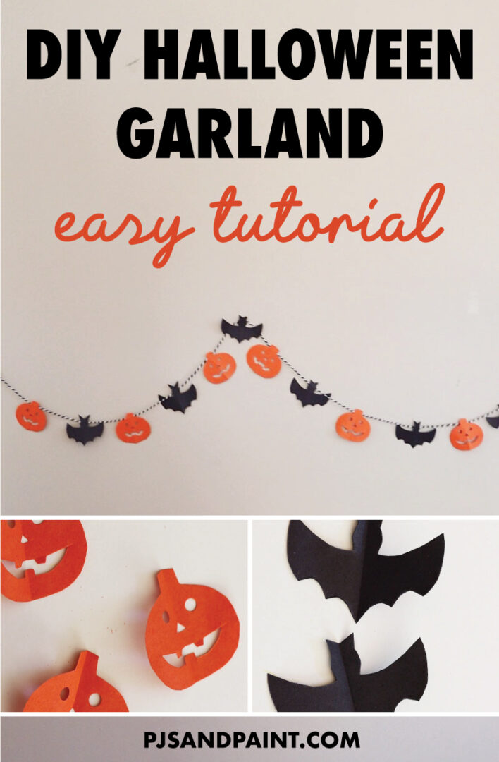 DIY Halloween Garland - Easy Tutorial - Pjs and Paint