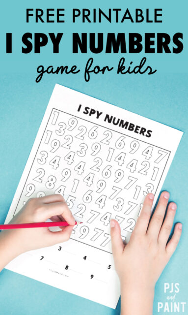 Free Printable I Spy Numbers Game for Kids - Pjs and Paint