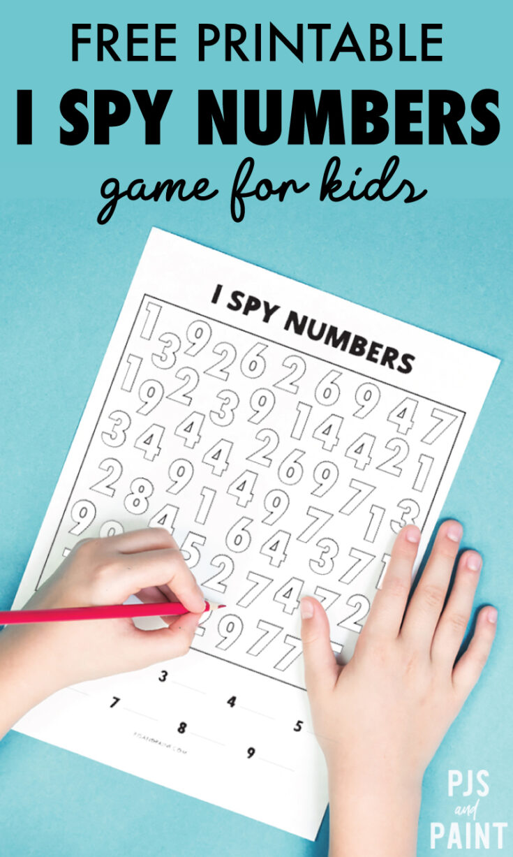 Free Printable I Spy Numbers Game for Kids - Pjs and Paint