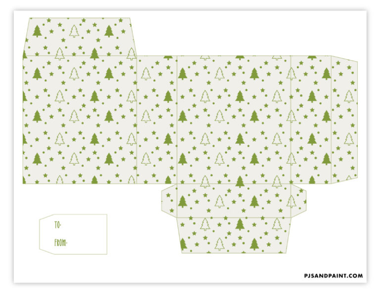 Free Printable Mini Christmas Gift Bag - Pjs and Paint