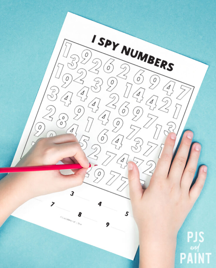 Free Printable I Spy Numbers Game for Kids - Pjs and Paint