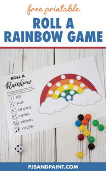 Free Printable Roll a Rainbow Game - Pjs and Paint
