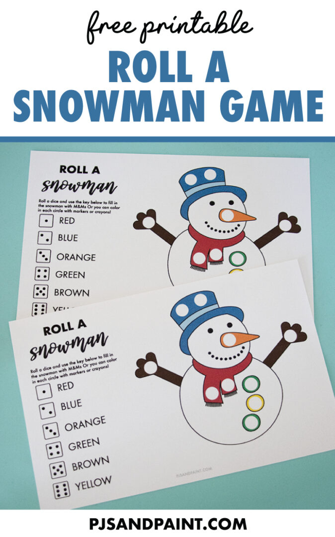 Free Printable Roll a Snowman Game - Pjs and Paint