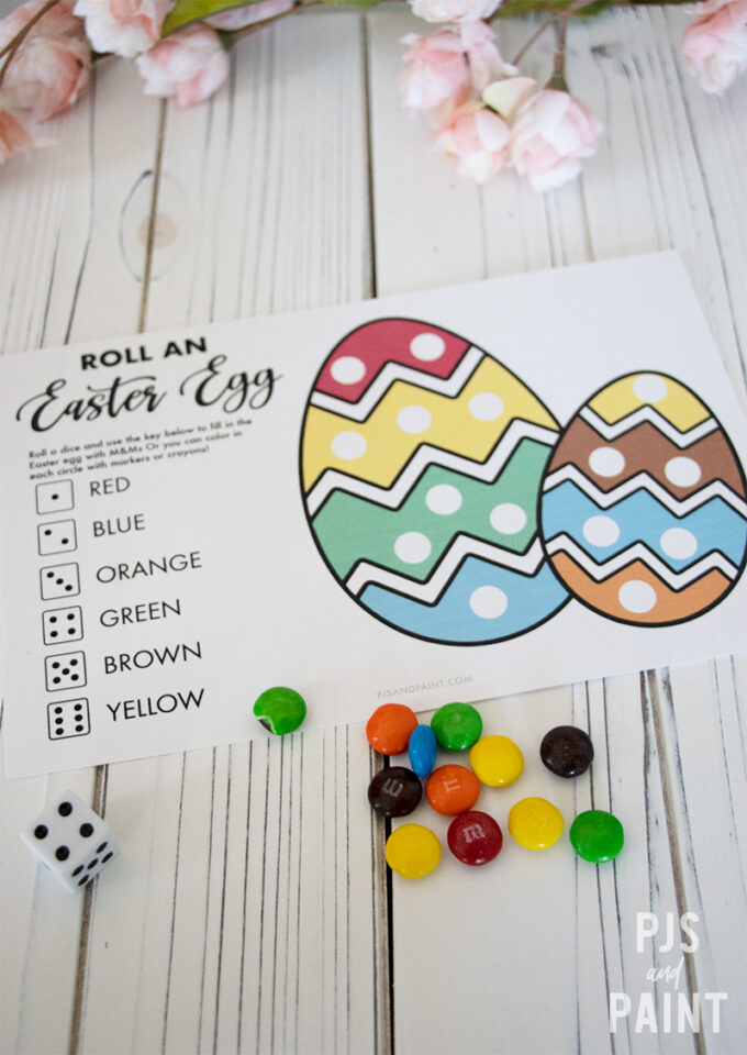 Free Printable Roll an Easter Egg Game - Pjs and Paint
