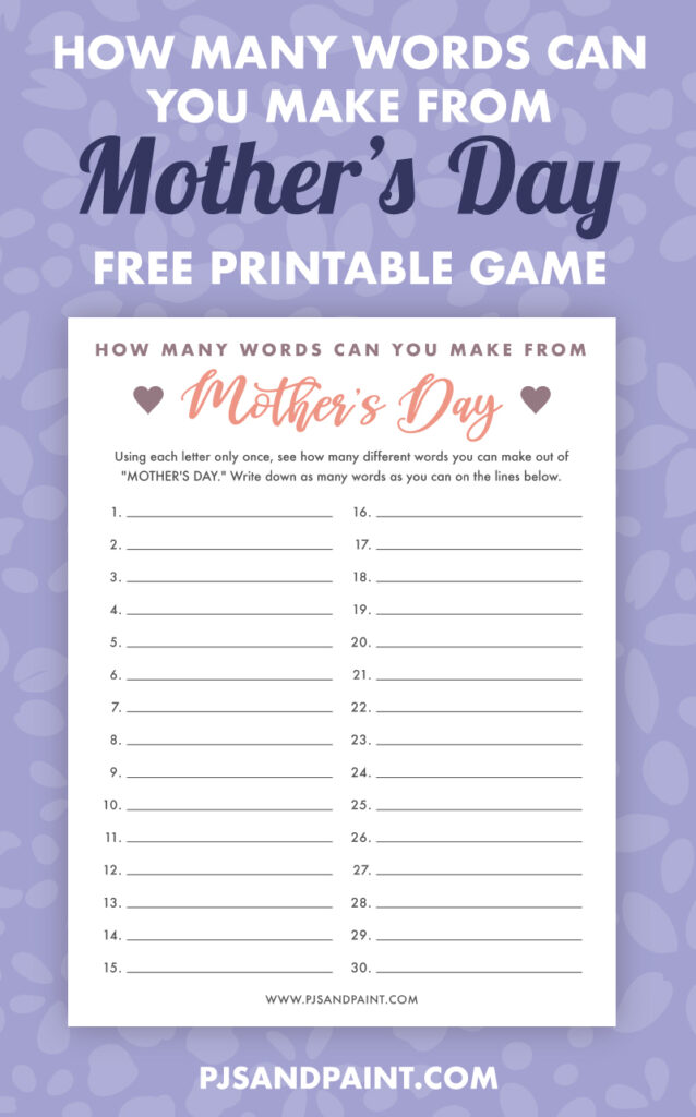 How many words can you make from Mother's Day