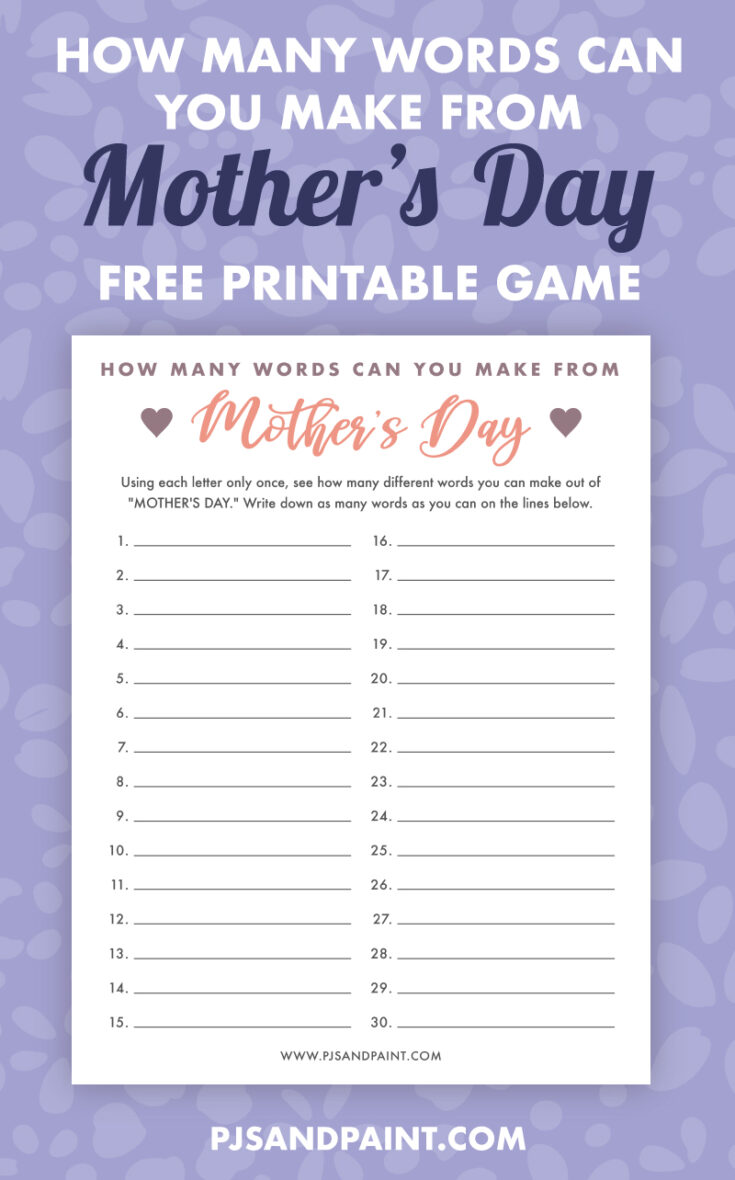 How many words can you make from Mother's Day