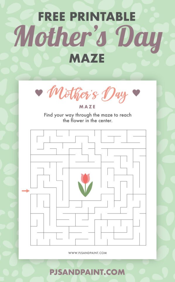 Free Printable Mother's Day Maze - Pjs and Paint