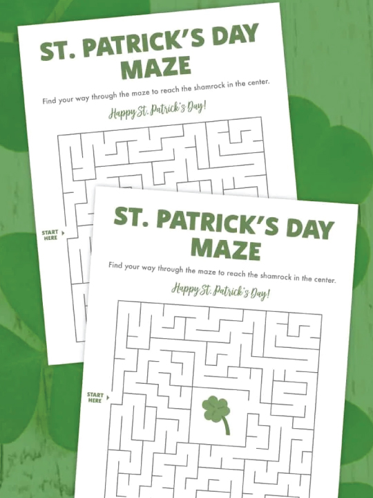 Free Printable St. Patrick's Day Maze - Pjs and Paint