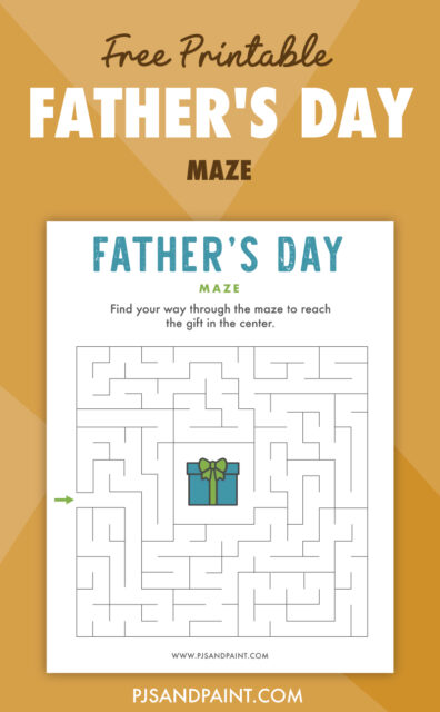 Free Printable Father's Day Maze - Pjs and Paint