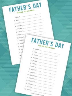 father's day word scramble Archives - Pjs and Paint