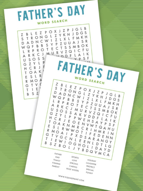 Free Printable Father's Day Scattergories - Pjs and Paint