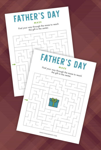 Free Printable Father's Day Maze - Pjs and Paint