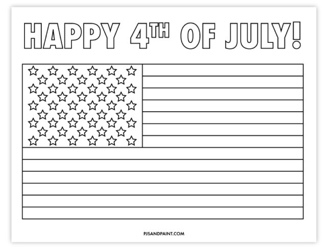 Free Printable American Flag Coloring Page - Pjs and Paint