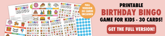 Free Printable Birthday Bingo for Kids - Pjs and Paint