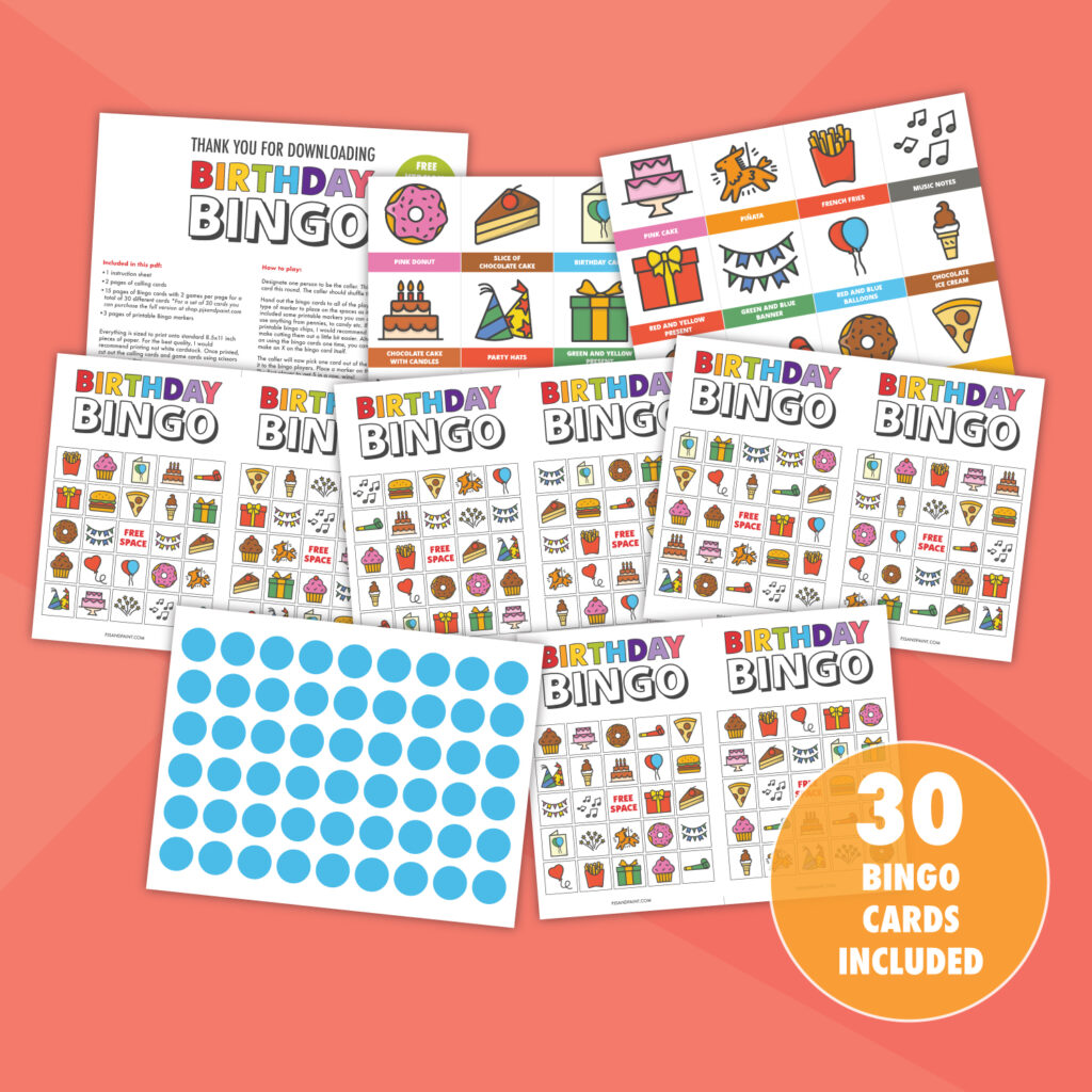 Free Printable Birthday Bingo for Kids - Pjs and Paint