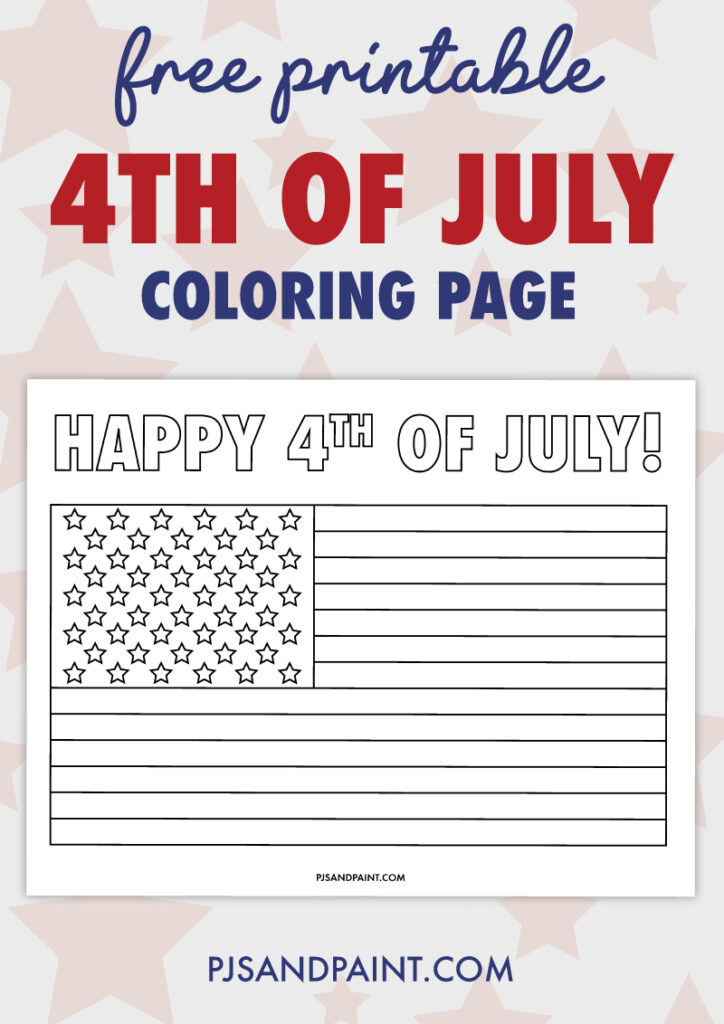 Free Printable American Flag Coloring Page - Pjs and Paint