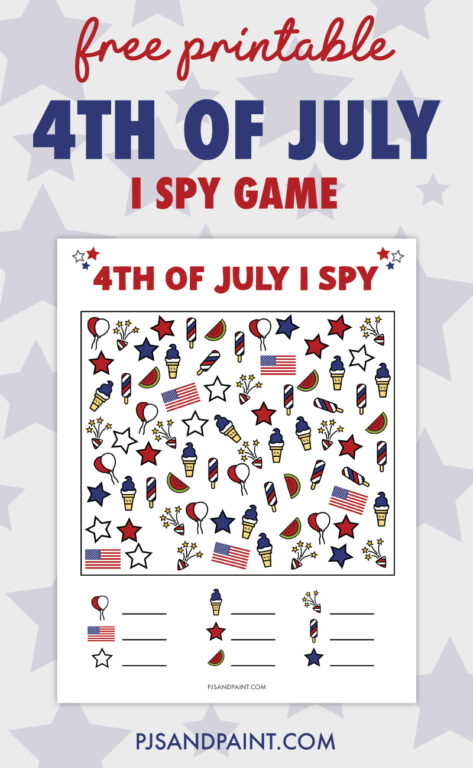 Free Printable 4th of July I Spy - Pjs and Paint