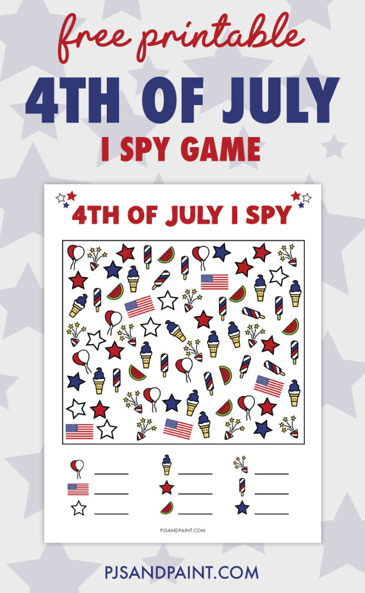Free Printable 4th of July I Spy - Pjs and Paint