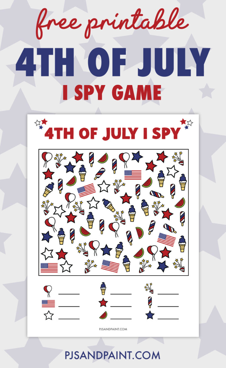Free Printable 4th of July I Spy - Pjs and Paint