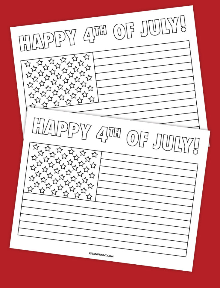 Free Printable American Flag Coloring Page - Pjs and Paint