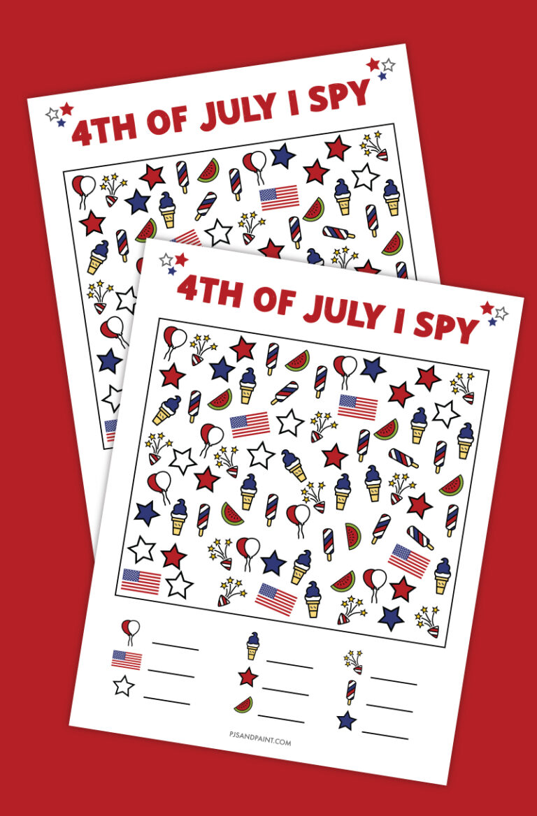 Free Printable 4th of July I Spy - Pjs and Paint