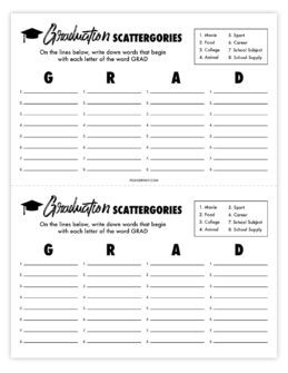 15 Free Printable Graduation Games and Activities - Pjs and Paint