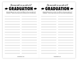 15 Free Printable Graduation Games and Activities - Pjs and Paint