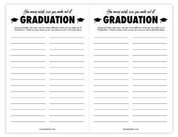 15 Free Printable Graduation Games and Activities - Pjs and Paint
