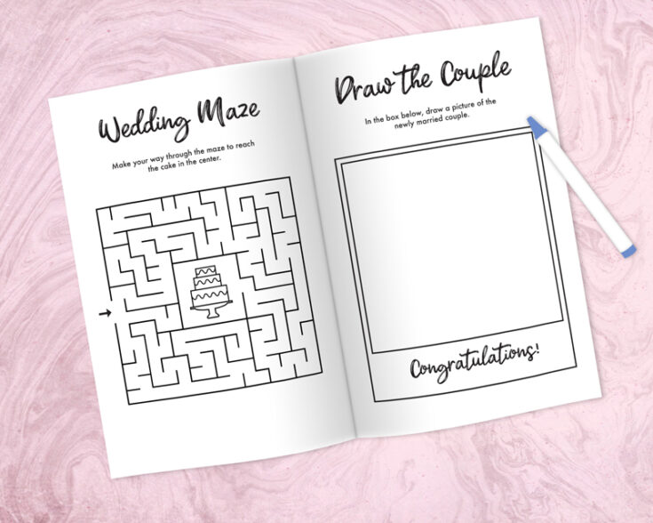 Free Printable Wedding Activity and Coloring Book for Kids - Pjs and Paint