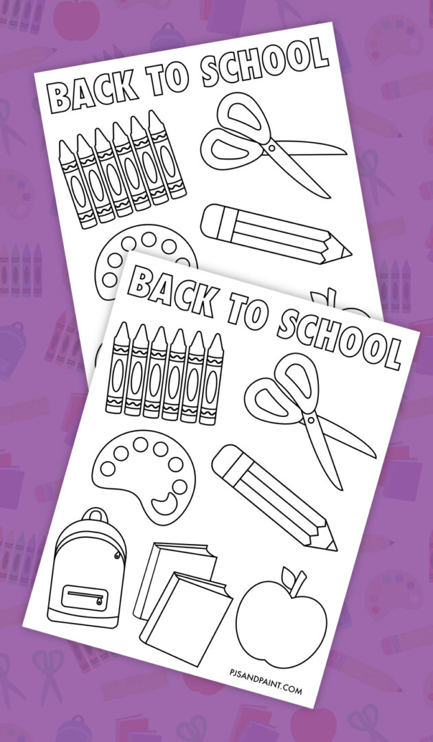 Free Printable Back to School Coloring Page - Pjs and Paint