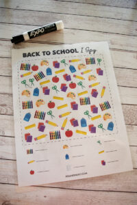 Free Printable Back to School I Spy - Pjs and Paint