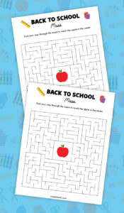 Free Printable Back to School Maze - Pjs and Paint