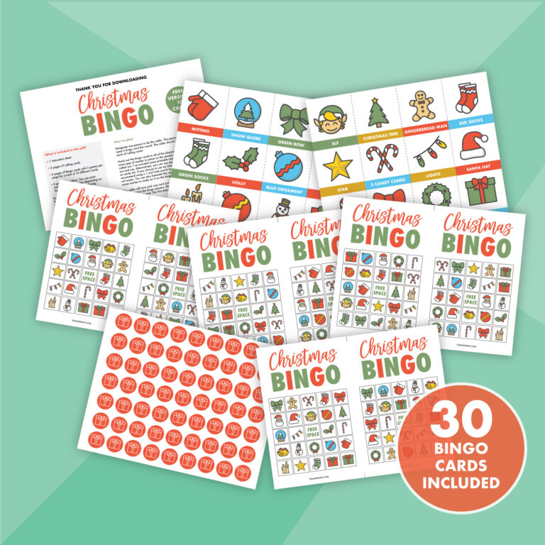 Free Printable Christmas Bingo Game - Pjs and Paint