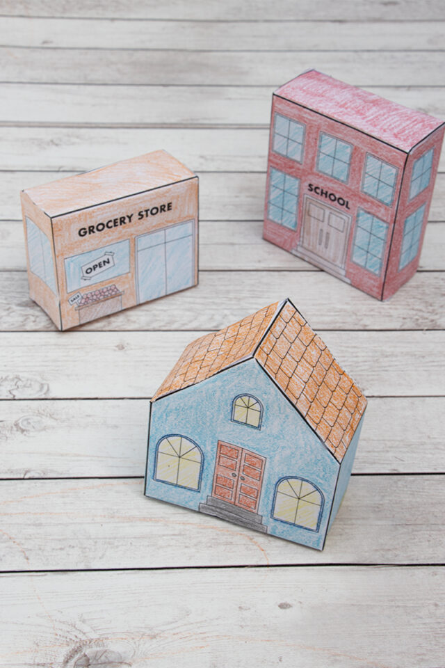 Free Printable 3D Buildings Coloring Pages - Pjs and Paint