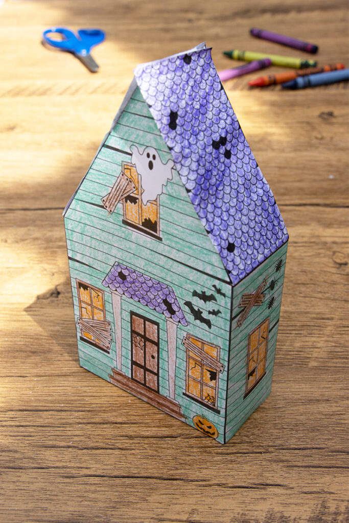 Free Printable 3D Haunted House Coloring Page - Pjs and Paint