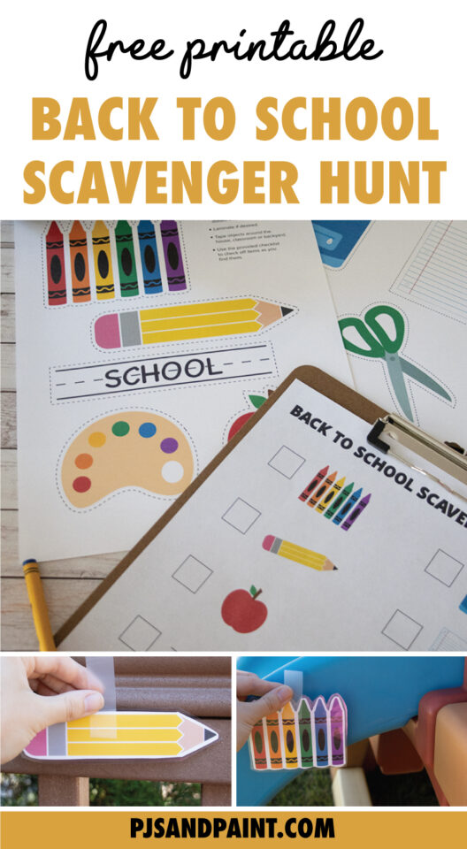 Free Printable Back to School Scavenger Hunt - Pjs and Paint
