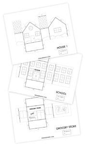 Free Printable 3D Buildings Coloring Pages - Pjs and Paint