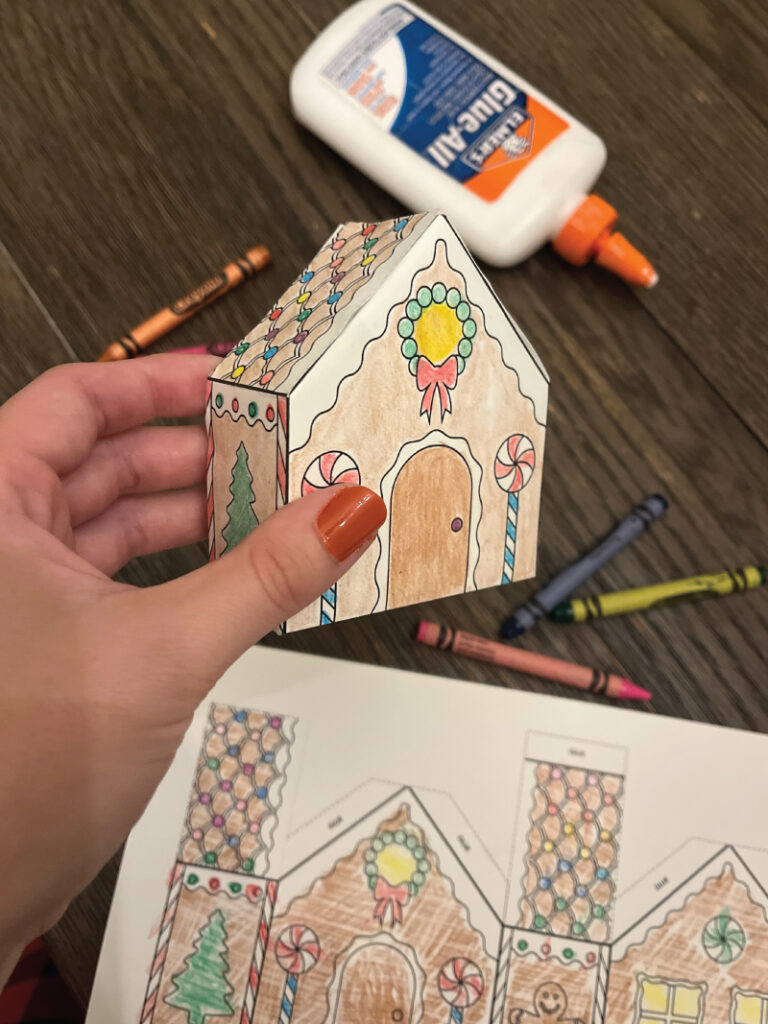 Free Printable 3D Gingerbread House Coloring Page