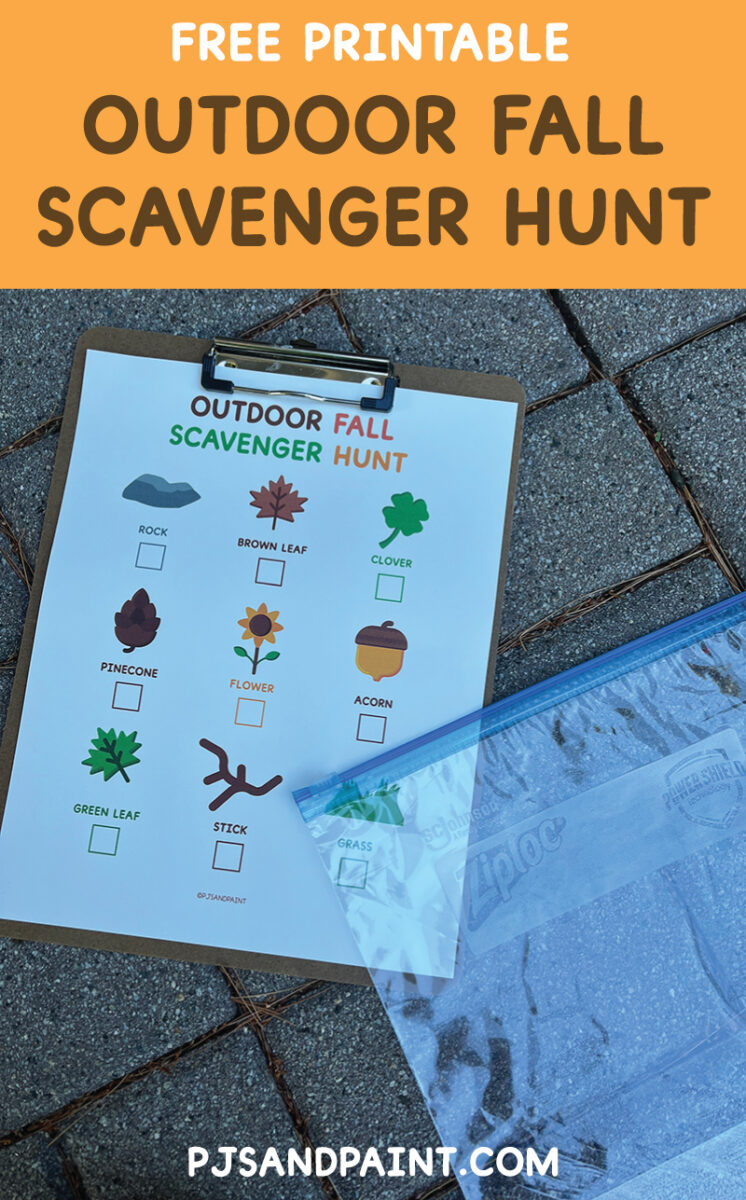 Outdoor Fall Scavenger Hunt - Free Printable - Pjs and Paint