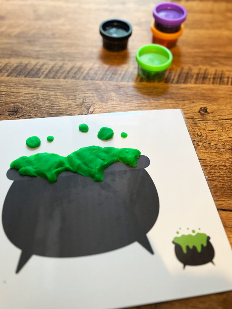 Free Printable Halloween Playdough Mats - Pjs and Paint