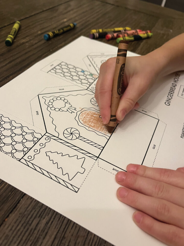 Free Printable 3D Gingerbread House Coloring Page