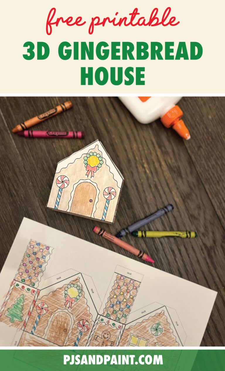 Free Printable 3D Gingerbread House Coloring Page